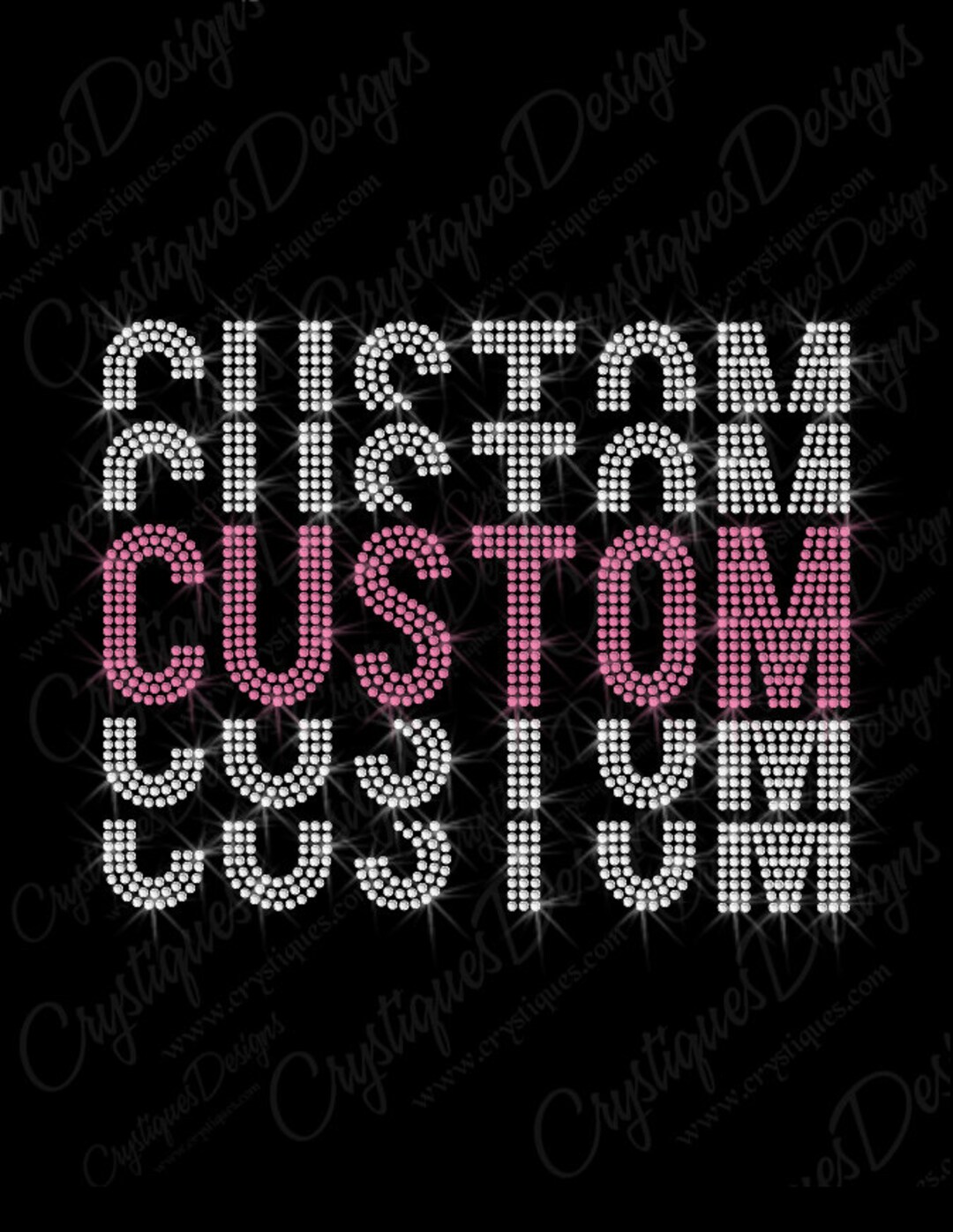 Custom-cascading Rhinestone Bling Font, Iron-on Rhinestone Letters ...
