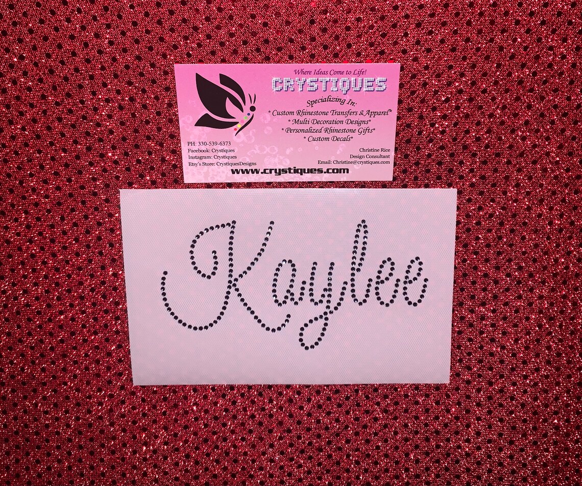 Grace Rhinestone Transfer. Personalize a Phrase or Name-iron on Hot Fix ...