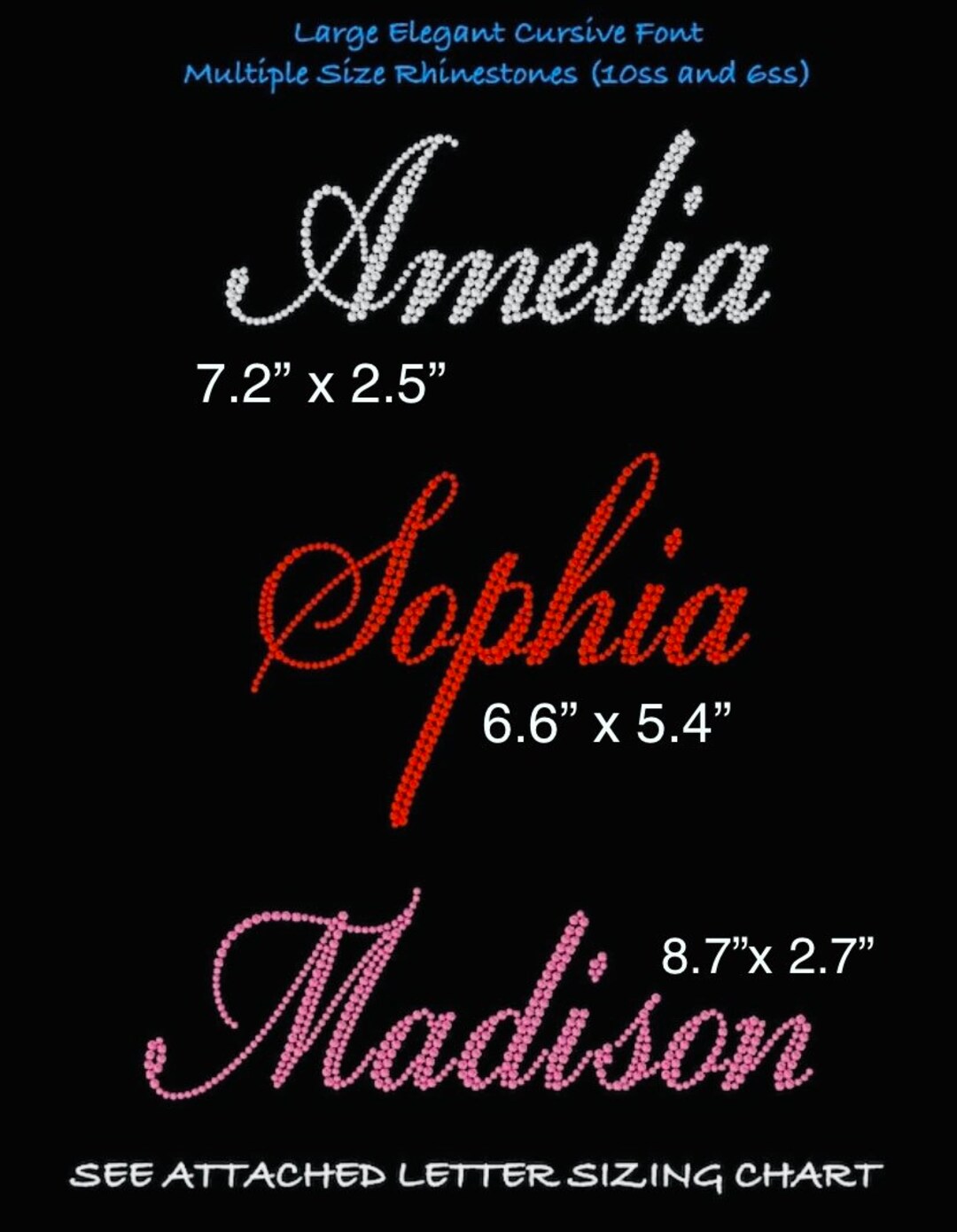 Large Elegant Cursive Script Font-personalize a Phrase or - Etsy