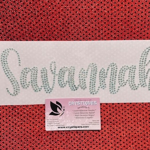 Adorable Script Bling Font-personalize a Phrase or Name-iron on Hot Fix Rhinestone Transfer ...