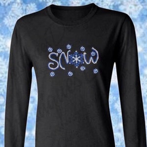 Snow Custom Rhinestone Shirt - Bling Shirts - Christmas Shirts - Etsy