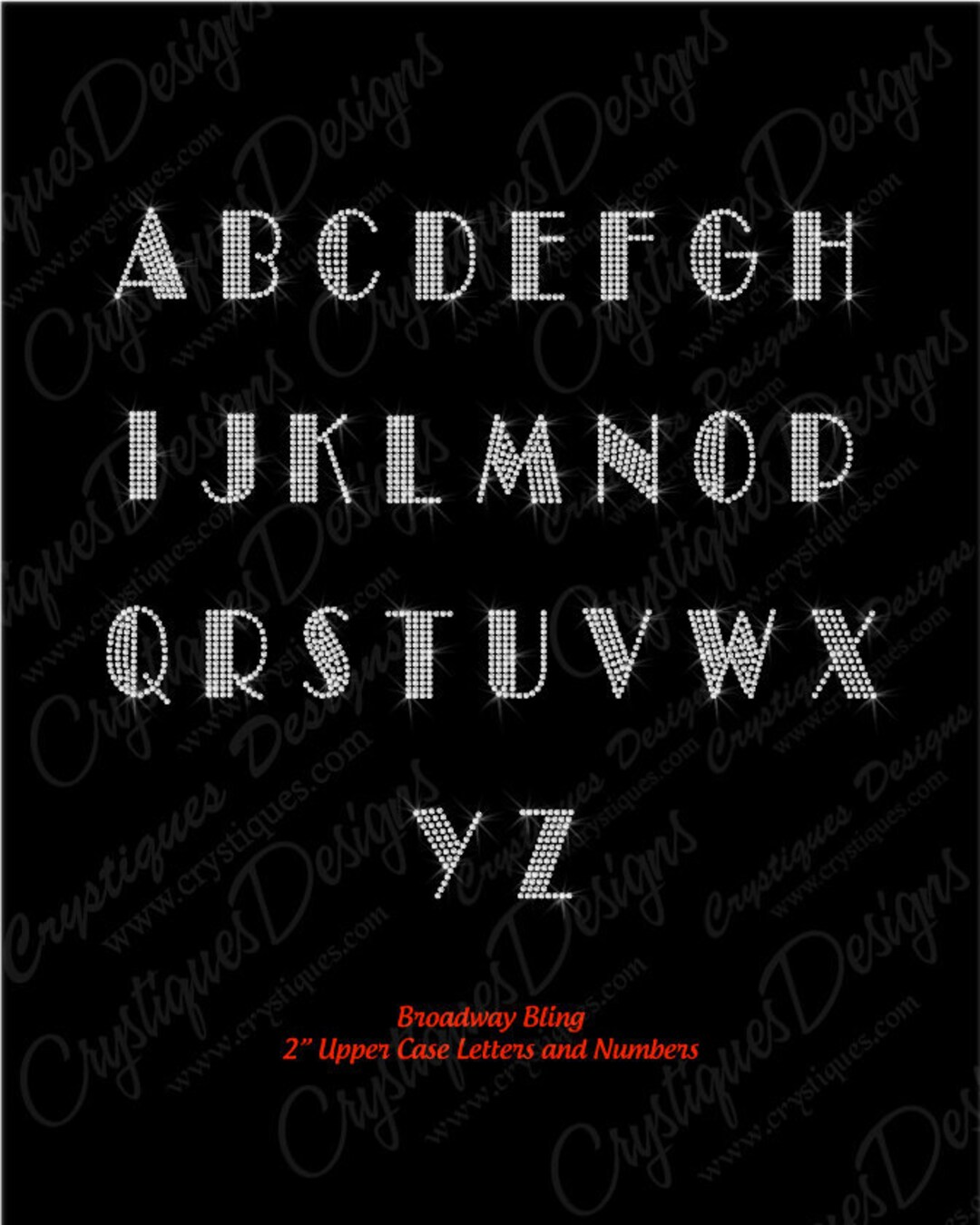 2" Alphabet Letter Rhinestone Transfers,iron on Transfer, Pick Your ...