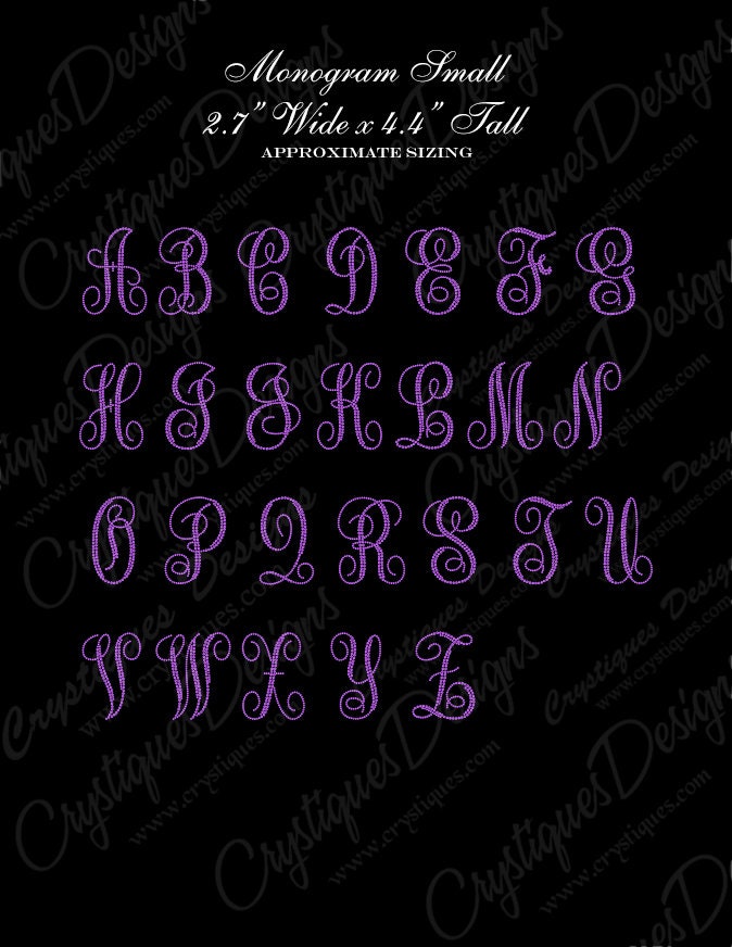 Monogram Rhinestone Initial-pick Your Size-personalize With Beautiful ...