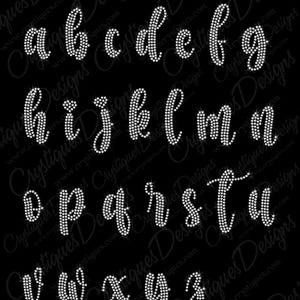 Adorable Script Bling Font-personalize a Phrase or Name-iron on Hot Fix ...