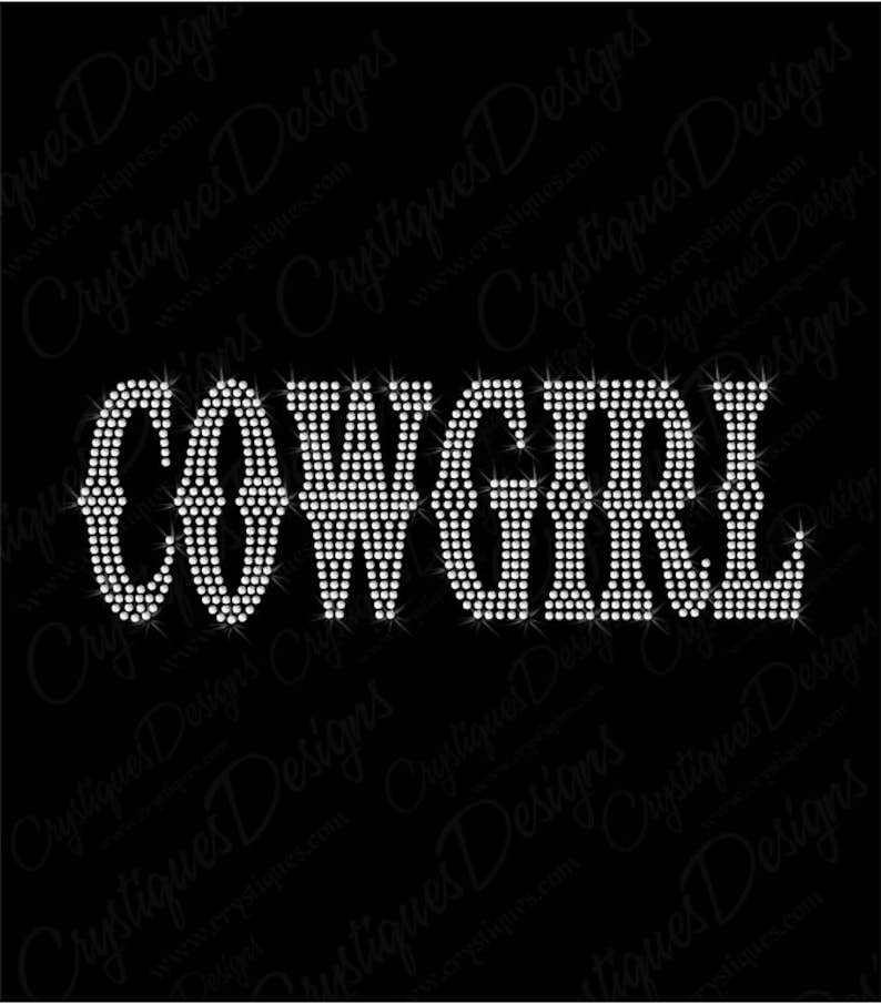 COWGIRL Rhinestone Transfer-cowgirl Bling Custom Country Girl Transfer ...