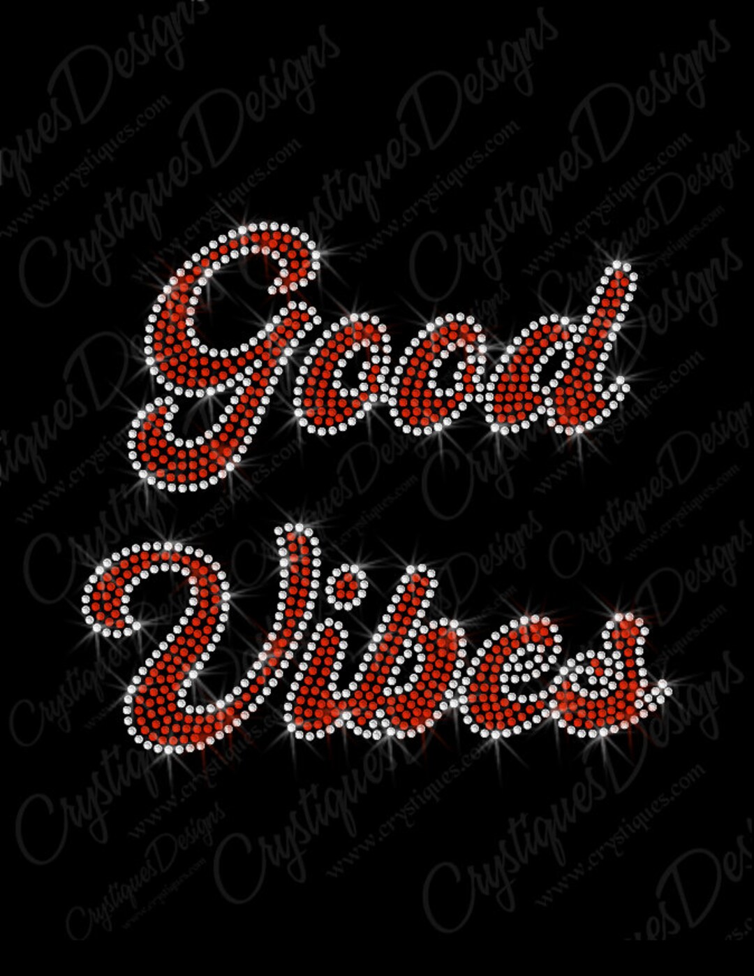 Good Vibes Rhinestone Transfer-custom Rhinestone Transfer-rhinestone ...
