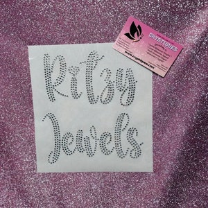 Adorable Script Bling Font-personalize a Phrase or Name-iron on Hot Fix Rhinestone Transfer ...