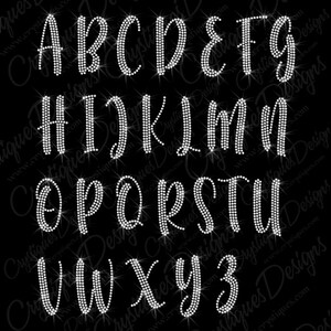 Adorable Script Bling Font-personalize a Phrase or Name-iron on Hot Fix ...