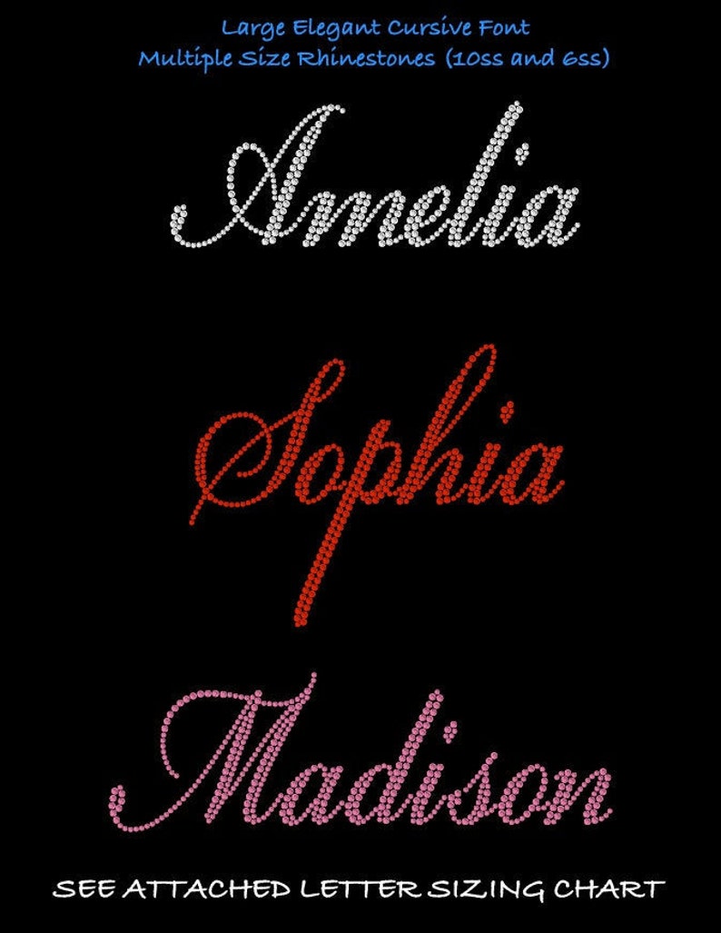 Large Elegant Cursive Script Font-personalize a Phrase or - Etsy