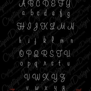 Blissful Rhinestone Bling Font, Rhinestone Transfers, Iron on Hot Fix ...