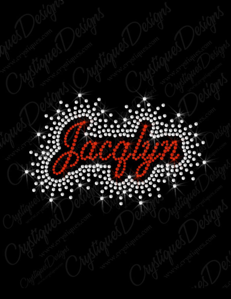 Small Passion Cursive Script With Scattered Rhinestone Effect Transfer ...