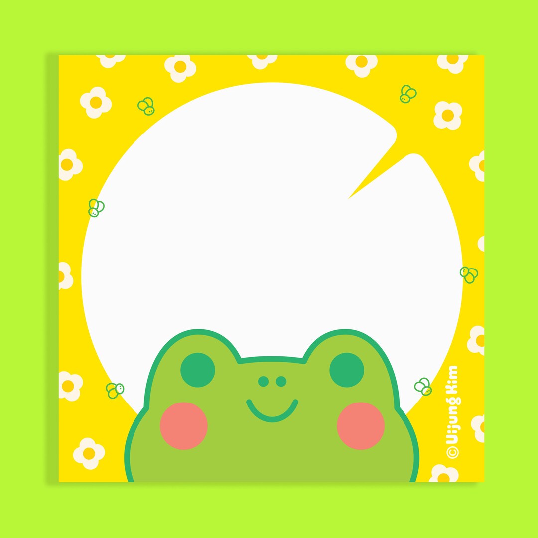 A Set of 4 Cute Frog Sticky Notes - Etsy