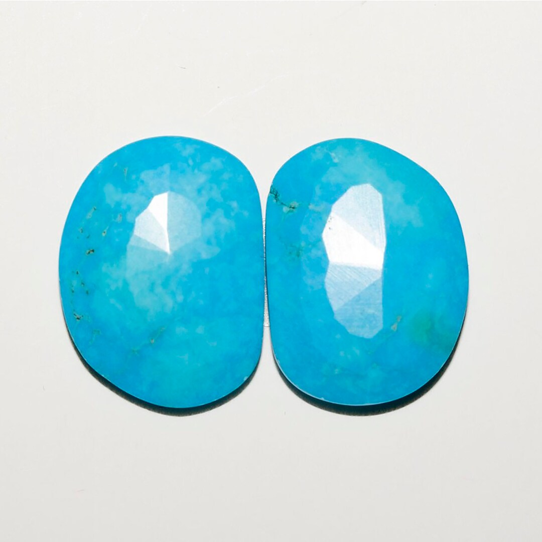 2pcs Lot Blue Howlite Faceted Oval Cabochon 22x16mm 2 uds - Etsy España