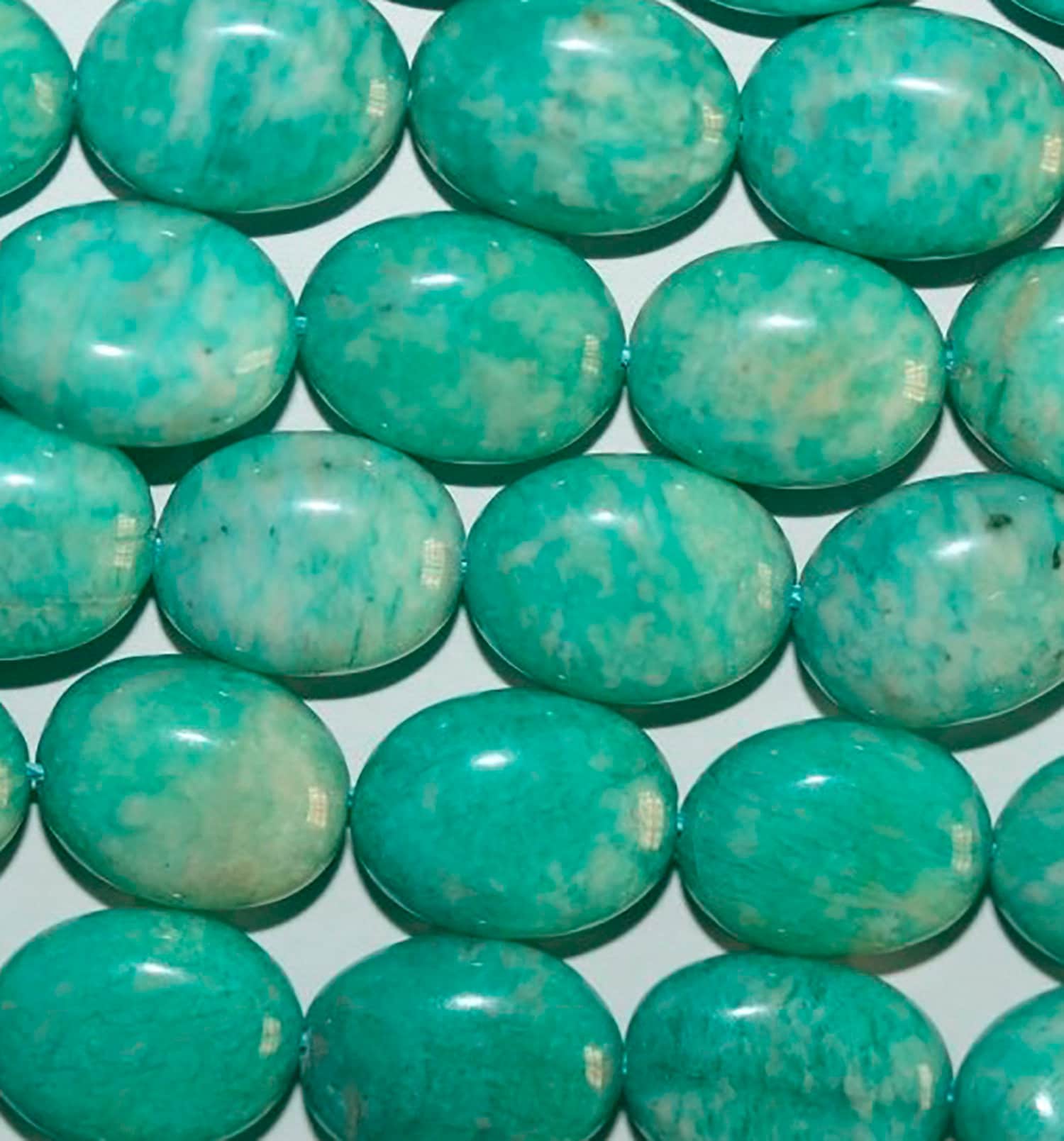 16 St Russian Amazonite Smooth Oval Beads 14x10mm. - Etsy España