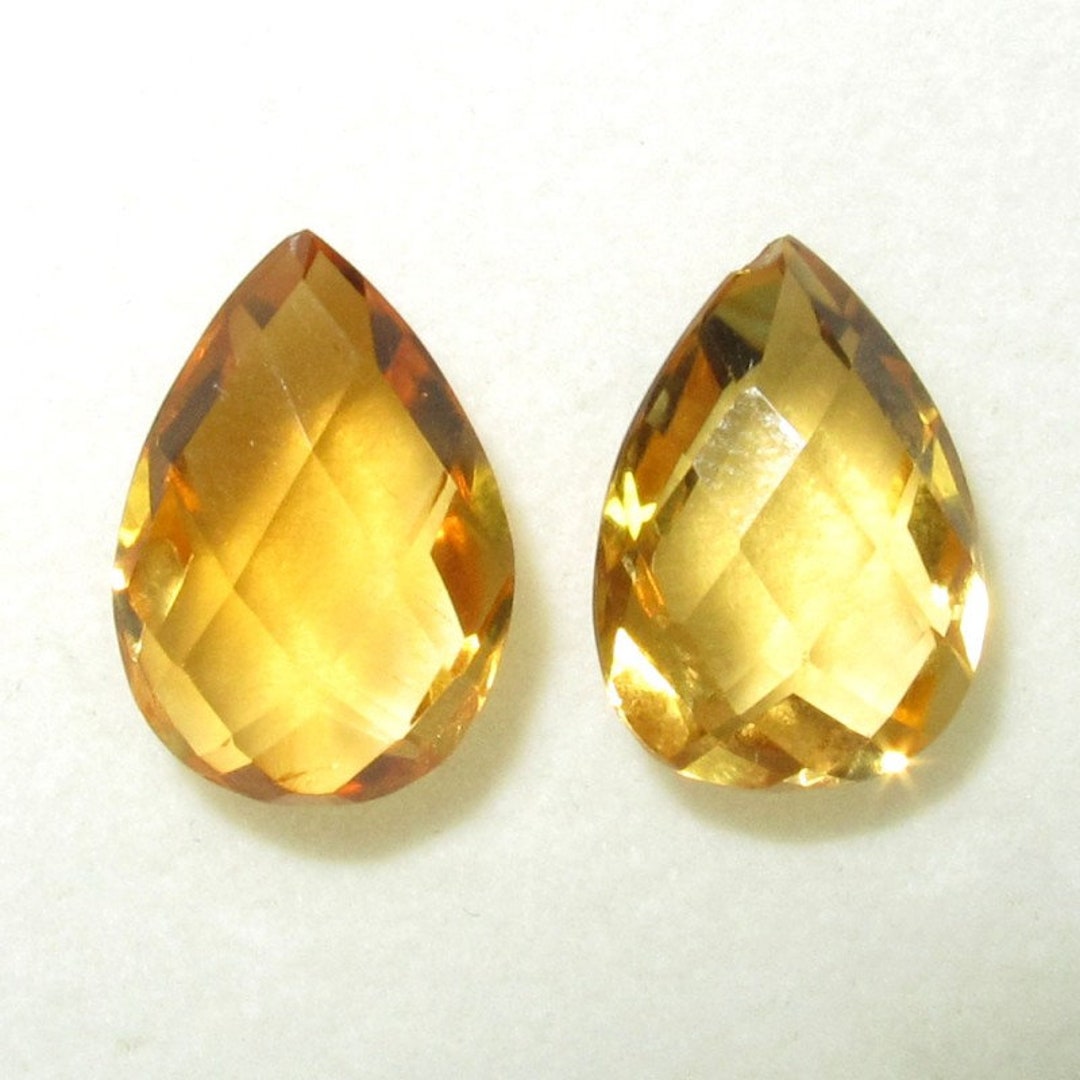 Lotto Citrino Coppia Goccia Sfaccettata 13x9 mm Briolette - Etsy Italia