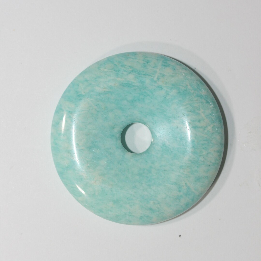 Big Peruvian Amazonite Donut 45.8mm Natural Gem - DIY Gemstone for ...