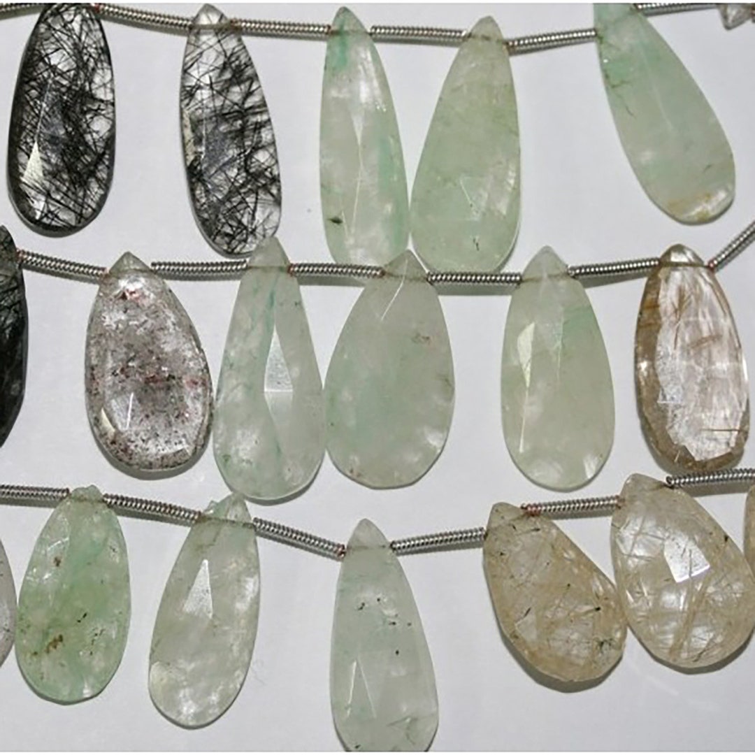 9" St Multi Rutile Faceted Drop Beads 22x10mm.approx.-strand 22cm - Etsy