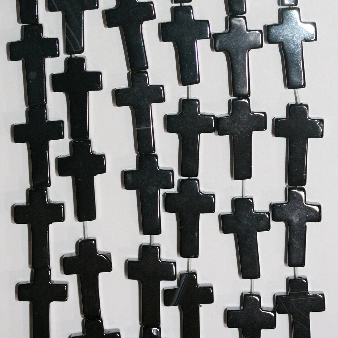16" St Onyx Smooth Cross Beads 20x12mm.-strand 40cm. - Etsy