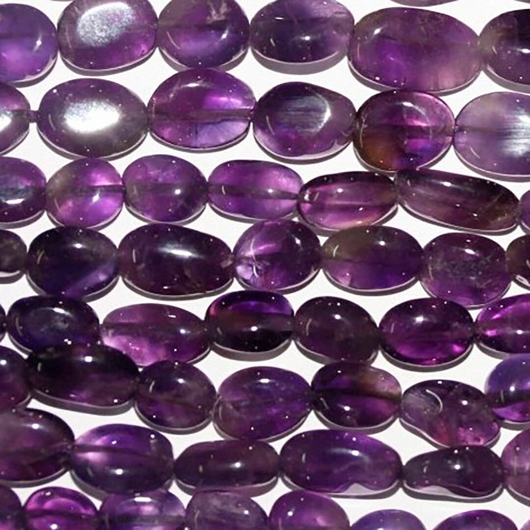 13" St Amethyst Smooth Oval Beads 10x7mm.approx.-strand 35cm - Etsy