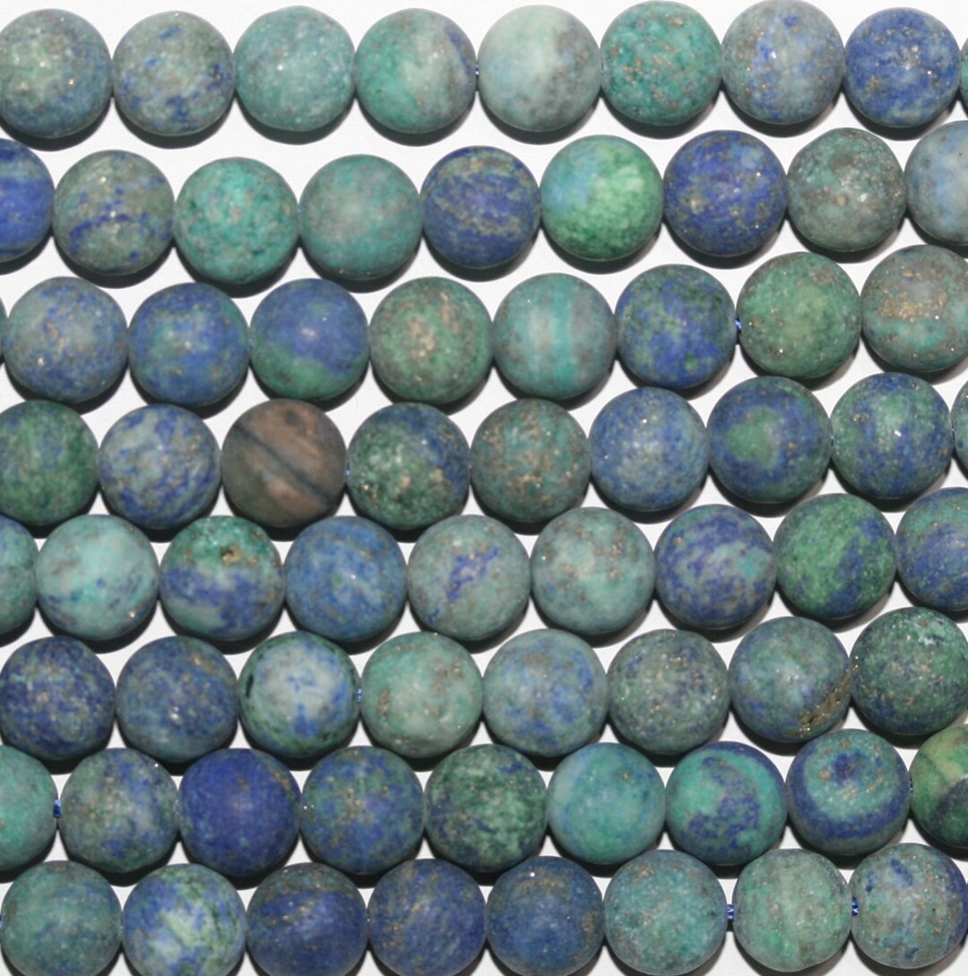 15" St Azurite Smooth Matte Finish Round Beads 8mm.-strand 39cm - Etsy