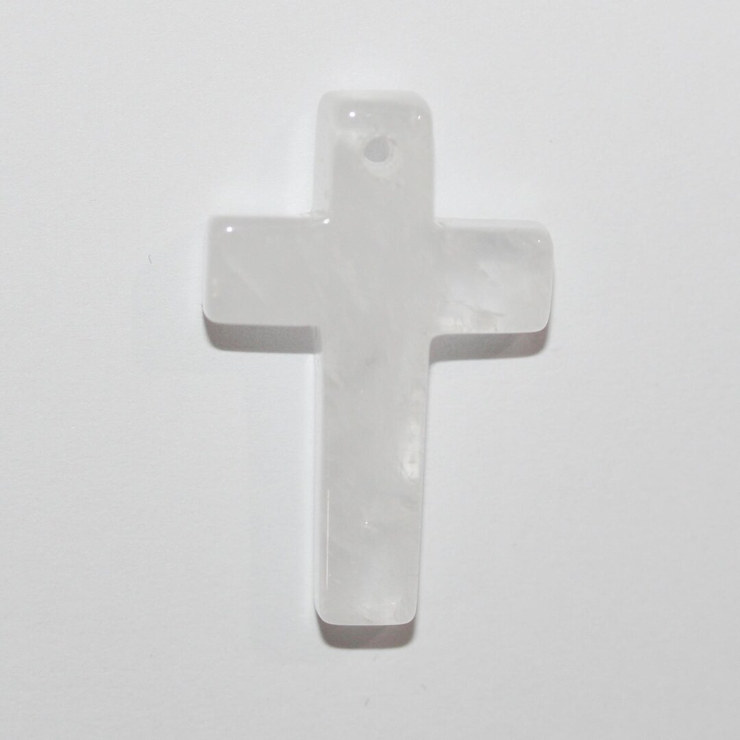 Rock Crystal Pendant Smooth Cross 30x20mm - Etsy