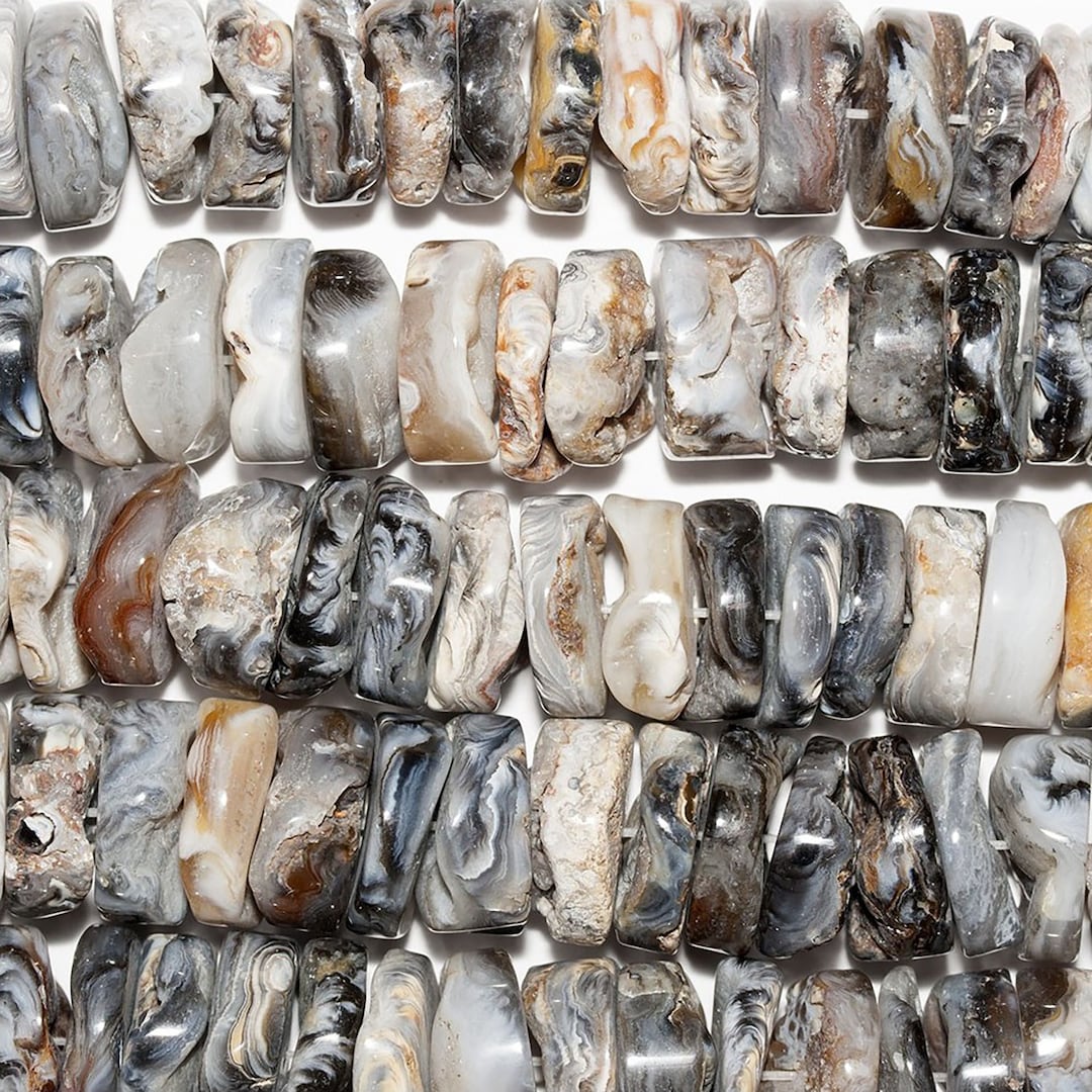 16" St Botswana Agate Irregular Disk Beads 14x5mm.-approx.-strand 40 Cm ...