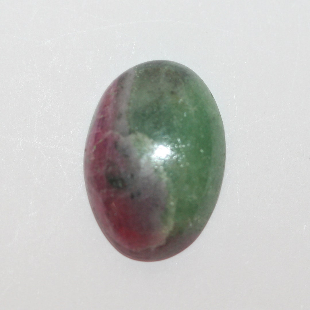 Big Ruby Zoisite Oval Cabochon Bicolor Cabochon Red and Green Stone 18 ...