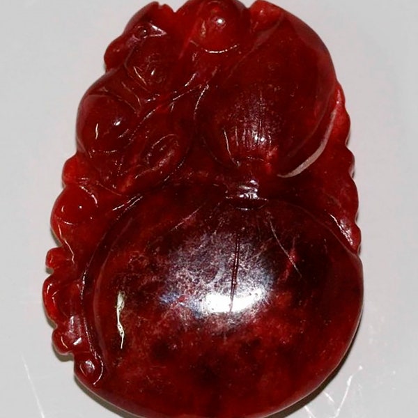 Red Jade Pendant - Etsy