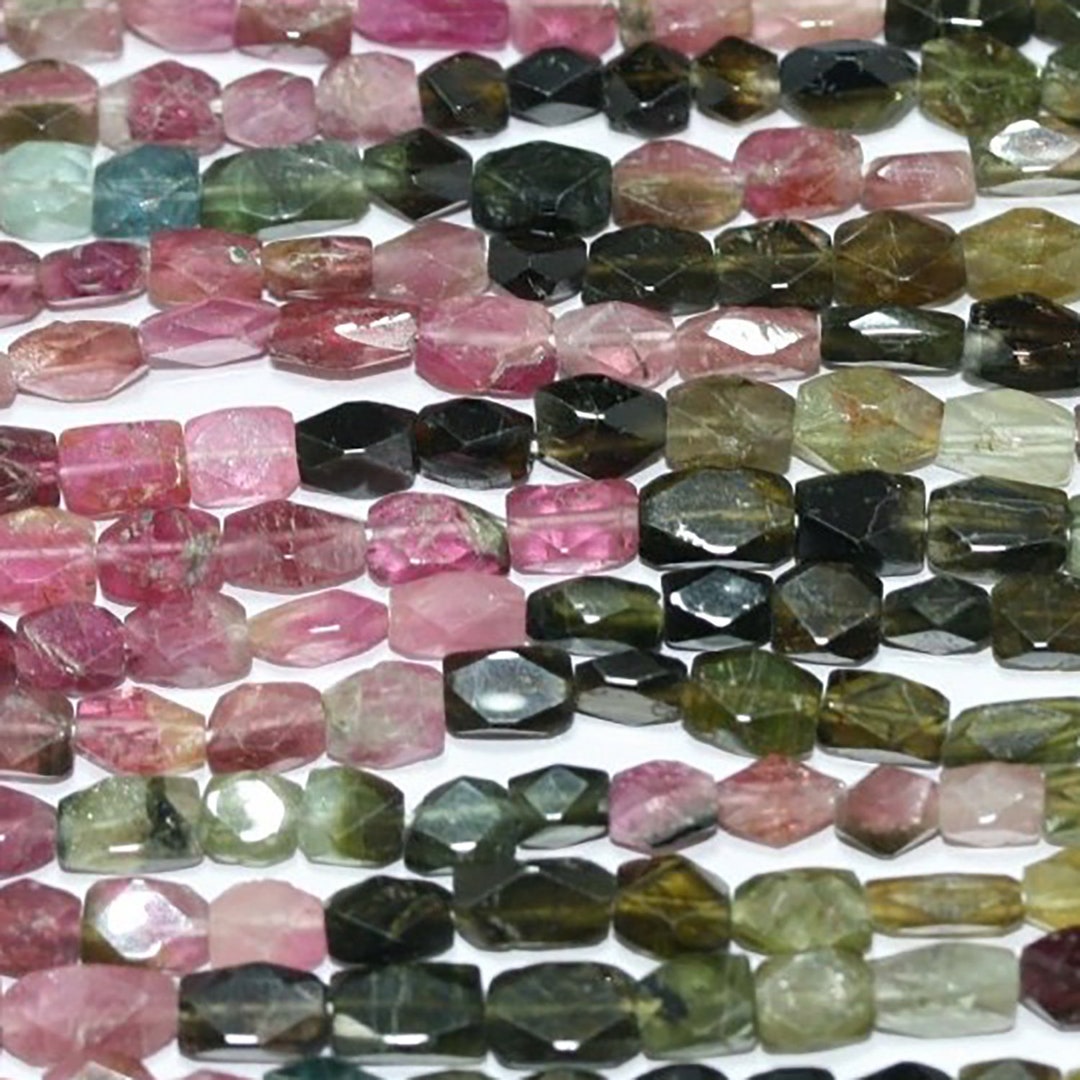 14 St Tourmaline Faceted Brick Prism 6x4mm.strand 37cm - Etsy