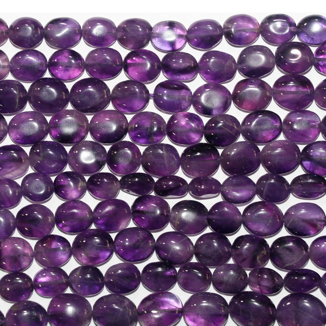 13" St Amethyst Smooth Oval Beads 12x9mm.approx.-strand 34cm - Etsy