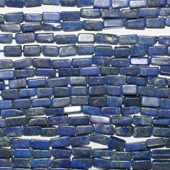 14 St Lapis Lazuli Smooth Brick Prism Beads - Etsy