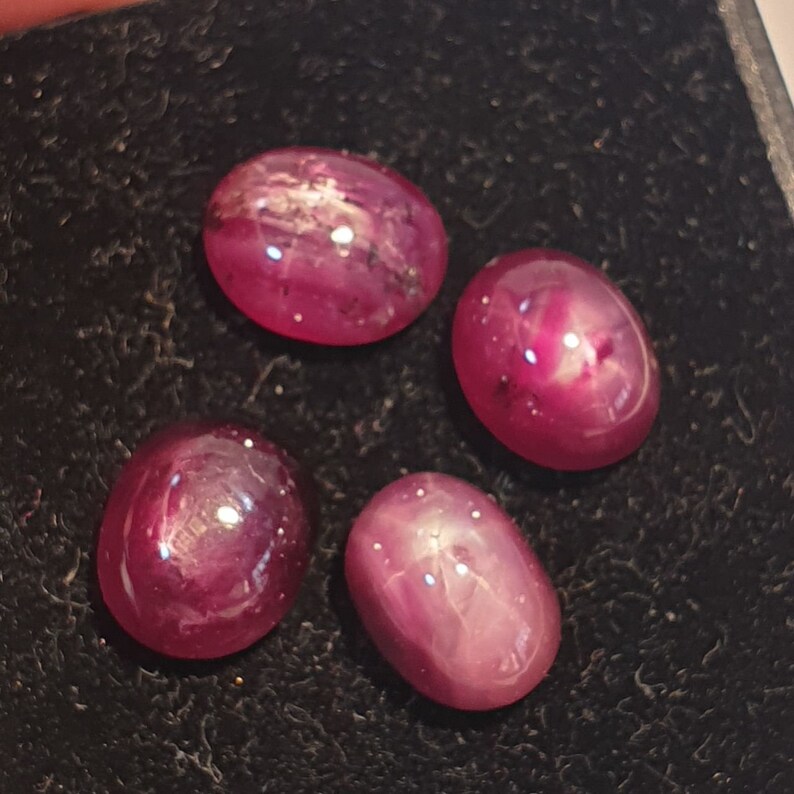 4 Pcs Lot Star Ruby Lot Top Color Natural Ruby Cabochon - Etsy