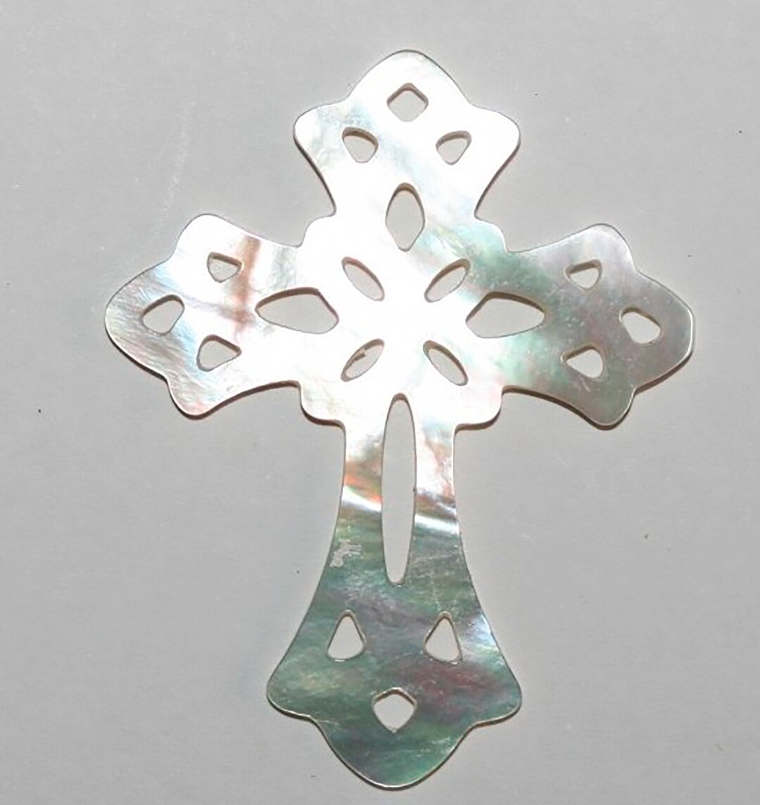 MOP Cross Pendant 40x32mm. - Etsy