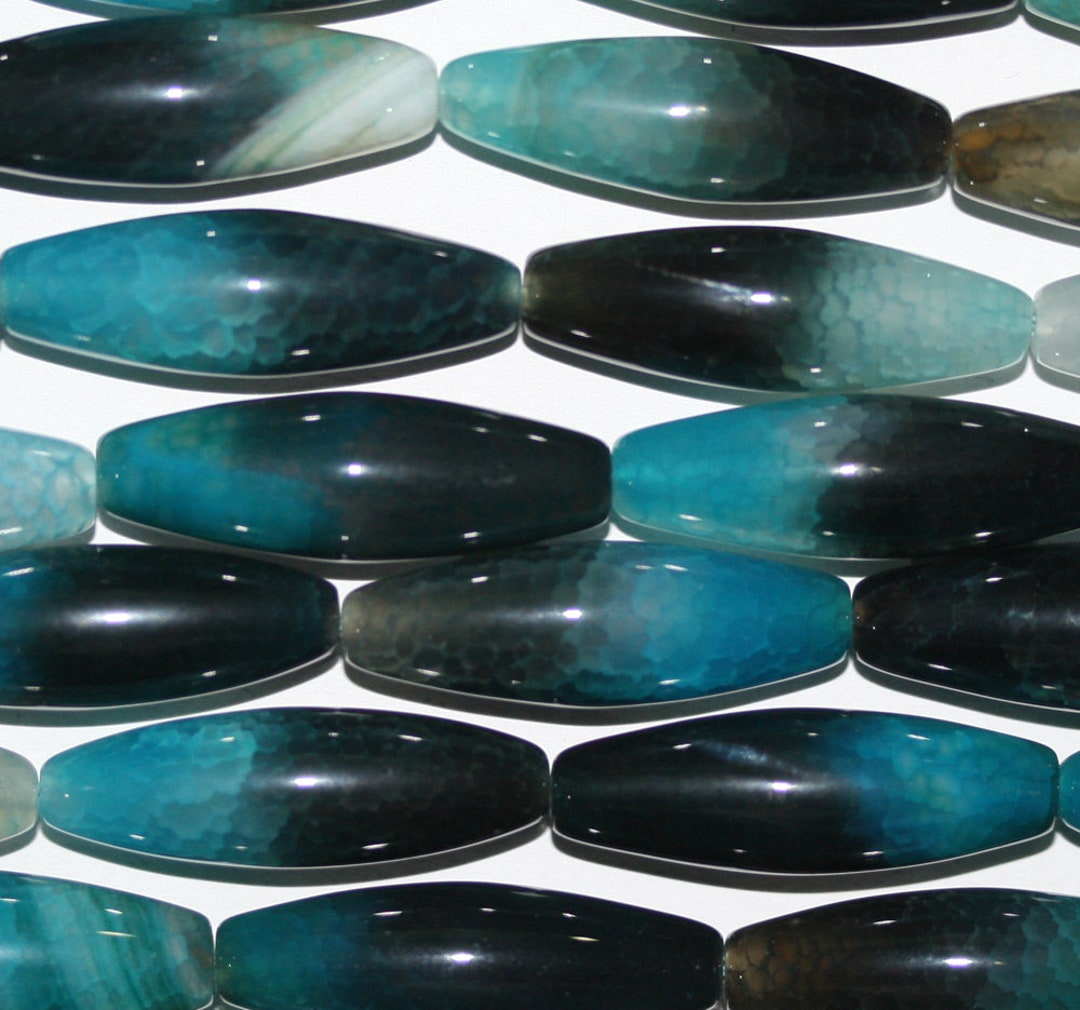 12 St Green-black Agate Smooth Barrel Beads - Etsy