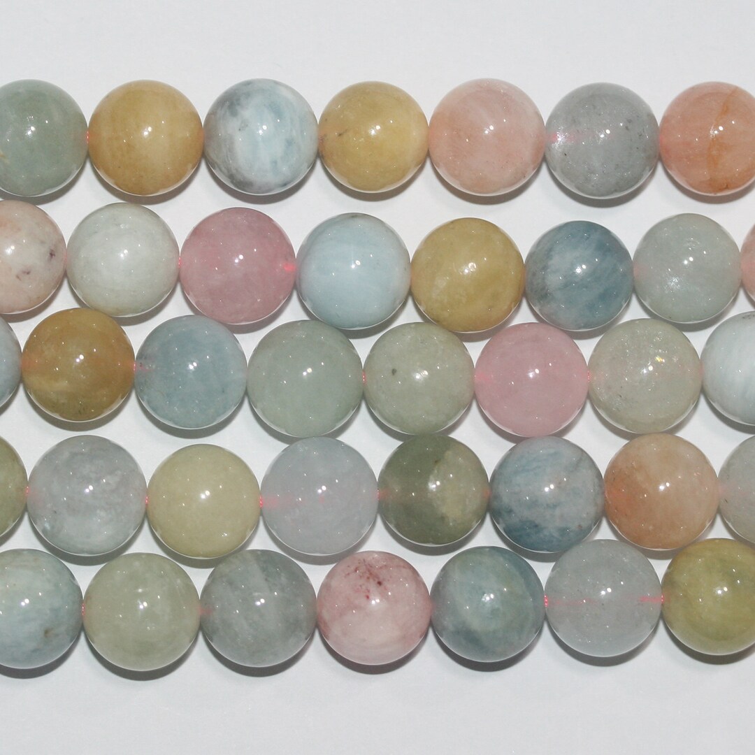 15" St Multi Beryl Smooth Round Beads 12mm.-strand 39cm. - Etsy