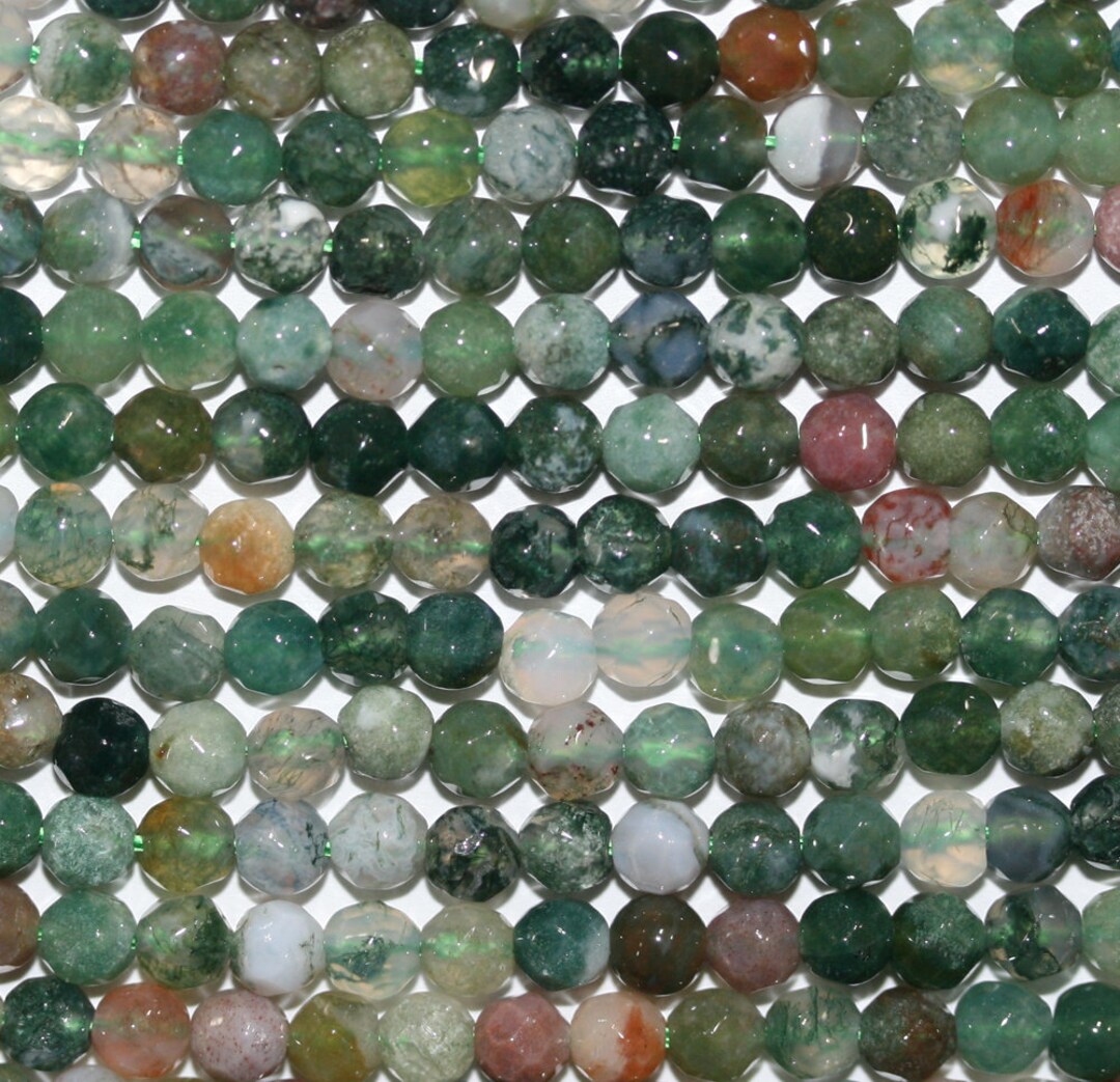 16 St Indian Agate Faceted Round Beads 14mm.strand 40cm - Etsy