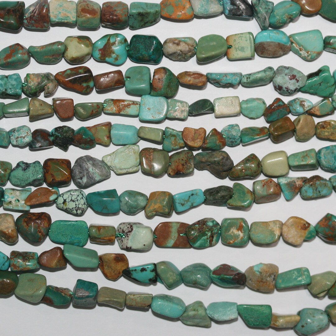 16" St Turquoise Smooth Irregular Nugget Beads 6-8mm.-approx.-strand ...