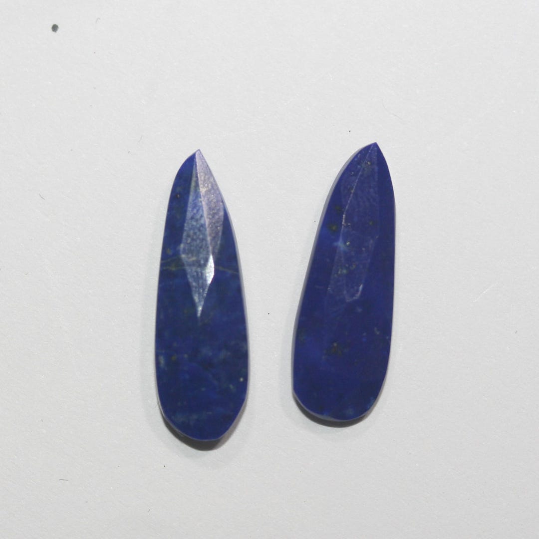 AAA Royal Blue Afghan Lapis Lazuli Matching Drop Pair 18x6.5mm.( 1 Pair ...