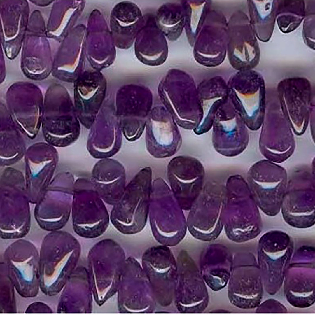 15" St Amethyst Smooth Drop Beads 7x4mm.approx.-strand 38cm - Etsy