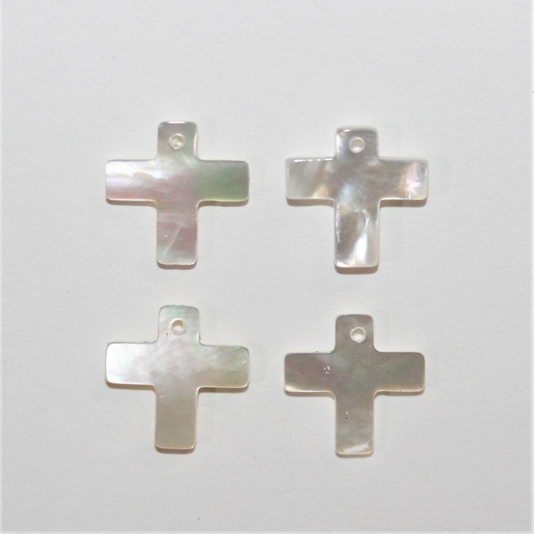 MOP Smooth Cross Pendant 11mm.- 4 Pieces - Etsy