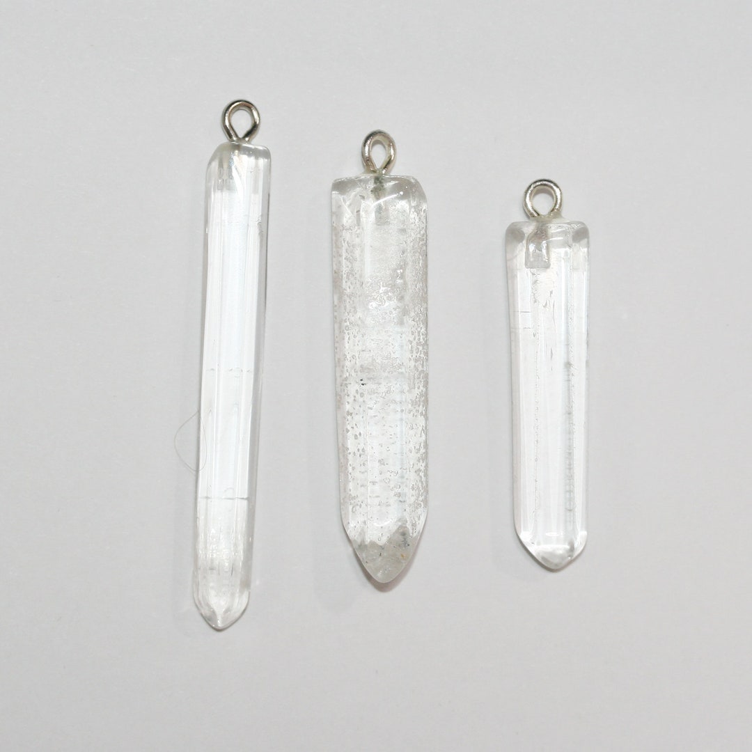 Rock Crystal Quartz Faceted Irregular Stick Pendant 50x7mm.approx.( 1 ...