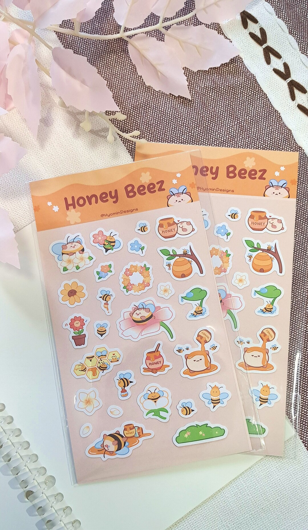 Honey Beez Sticker Sheet | Bee Sticker Sheet, Honey Bee Stickers, Cute ...