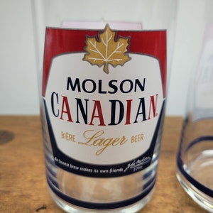Vintage 1990 Molson Canadian Tall Boy Glass Beer Glasses 16 Ounces set ...