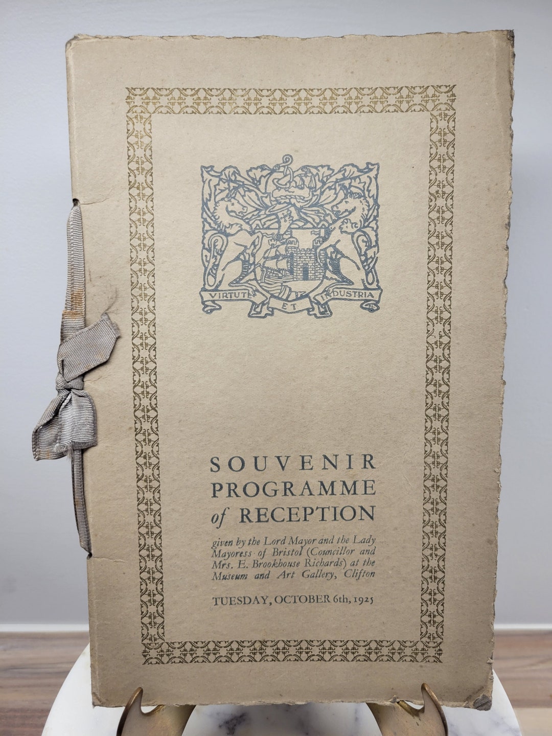 RARE Vintage Antique 1925 Souvenir Programme Reception Lord Mayor Lady ...