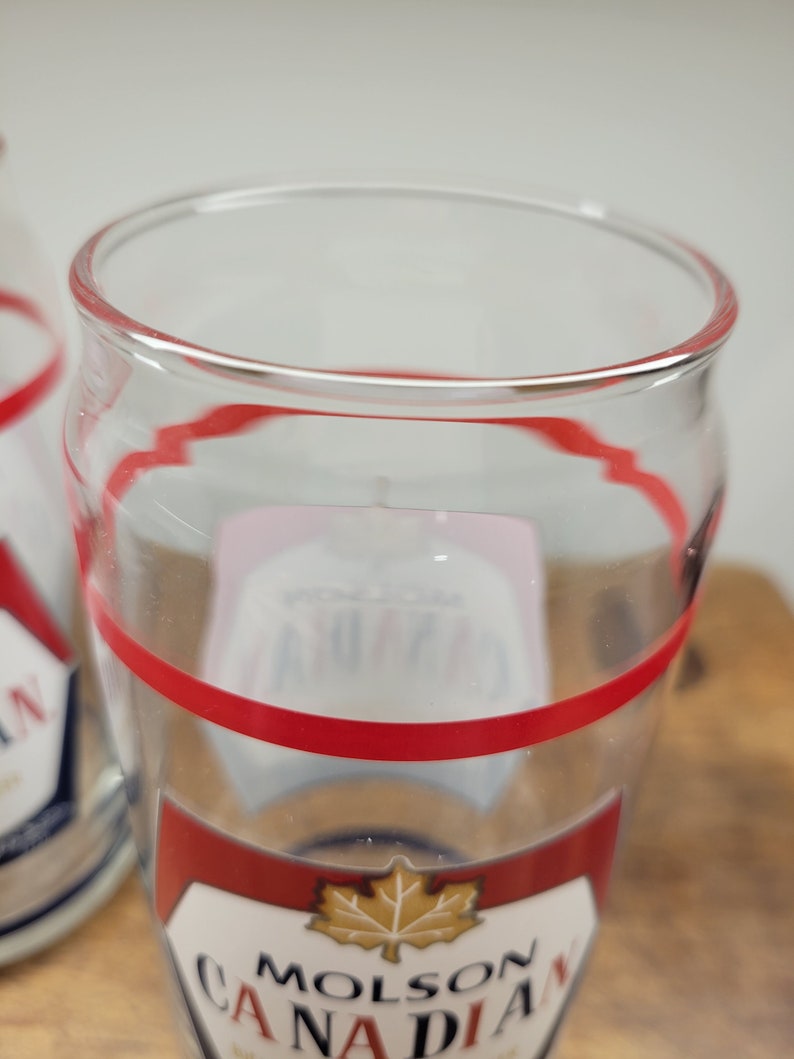 Vintage 1990 Molson Canadian Tall Boy Glass Beer Glasses 16 Ounces set ...