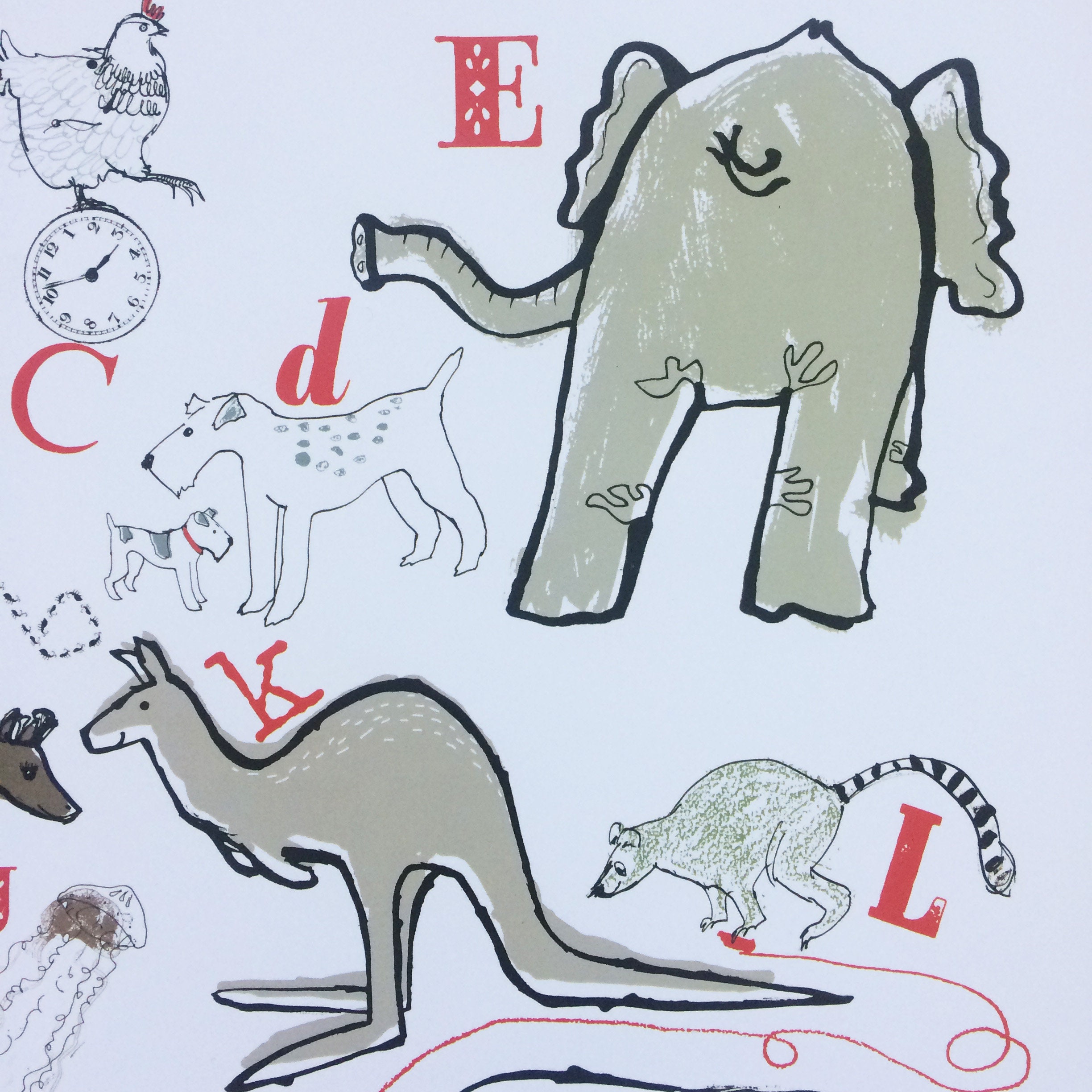 Animal Alphabet Poster - Etsy