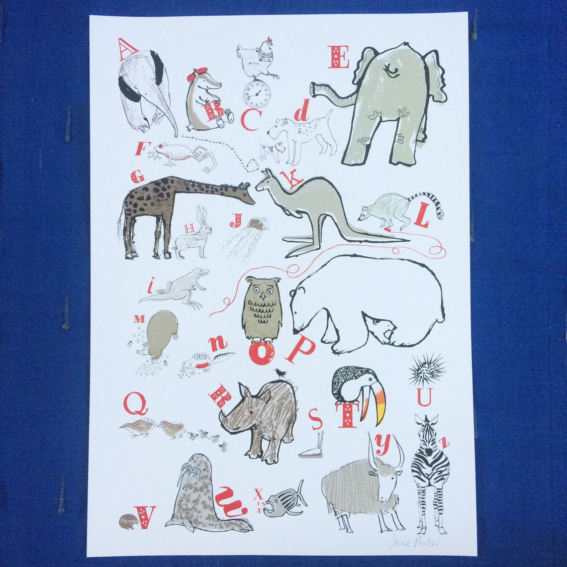 Animal Alphabet Poster - Etsy