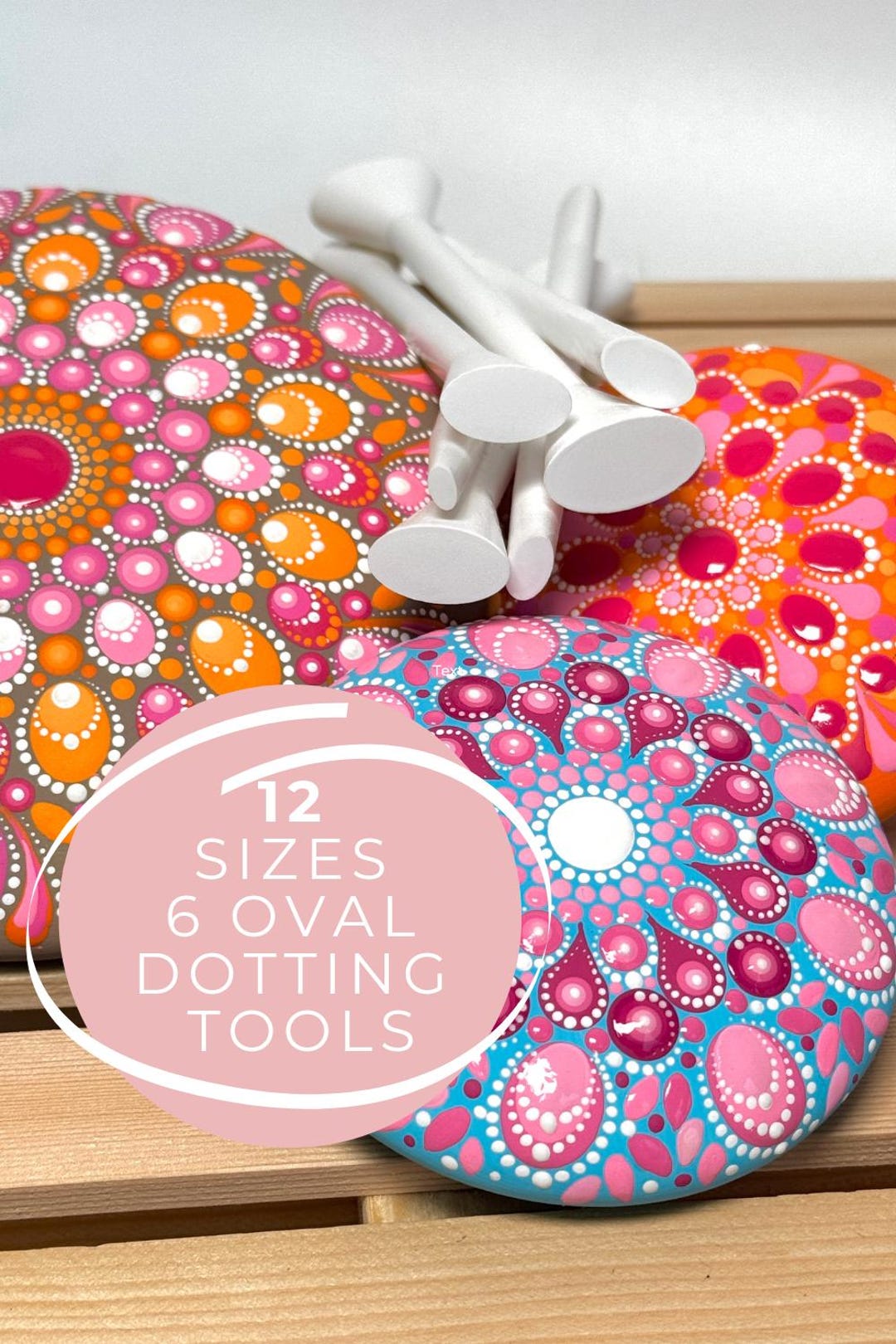6 Oval Dotting Tools, 12 Different Sizes, for Dot Painting, Mandala Art ...