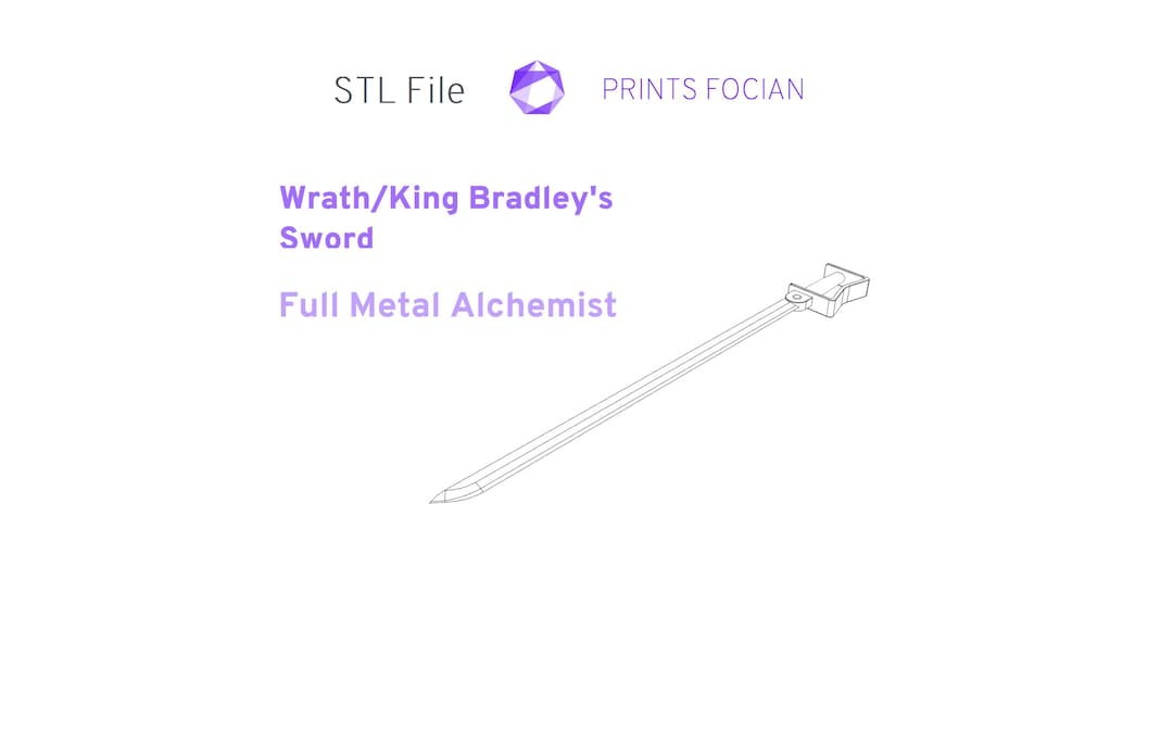 Wrath & King Bradley's Sword, FMAB - STL File for 3D Printing - Etsy