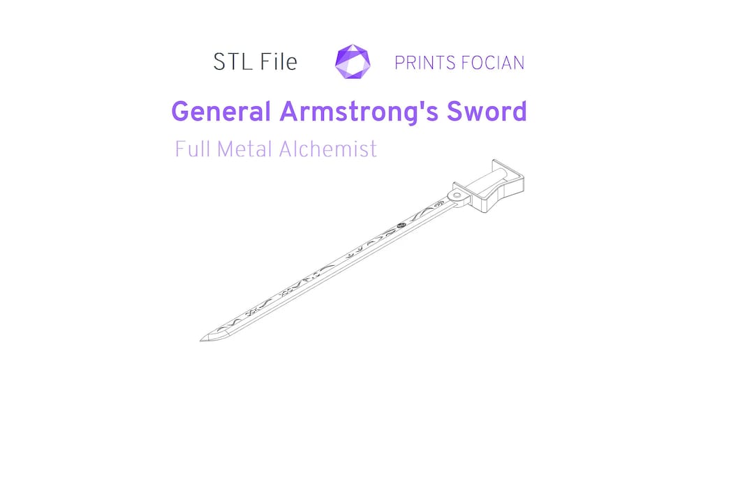 General Armstrong Sword, FMAB - STL File for 3D Printing - Etsy